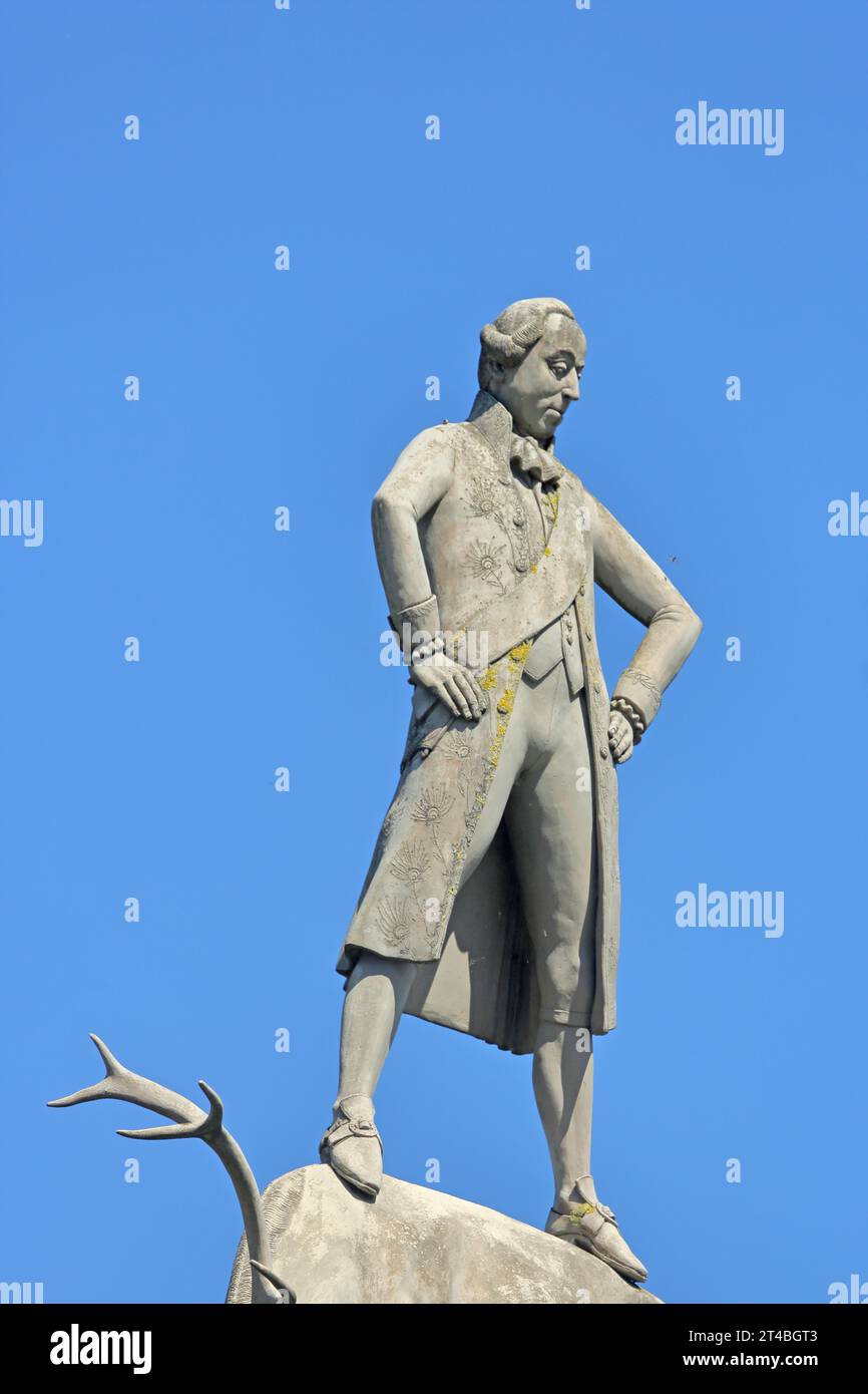 Sculpture Friedrich Hoelderlin by Peter Lenk 2003, Duke of Wuerttemberg ...