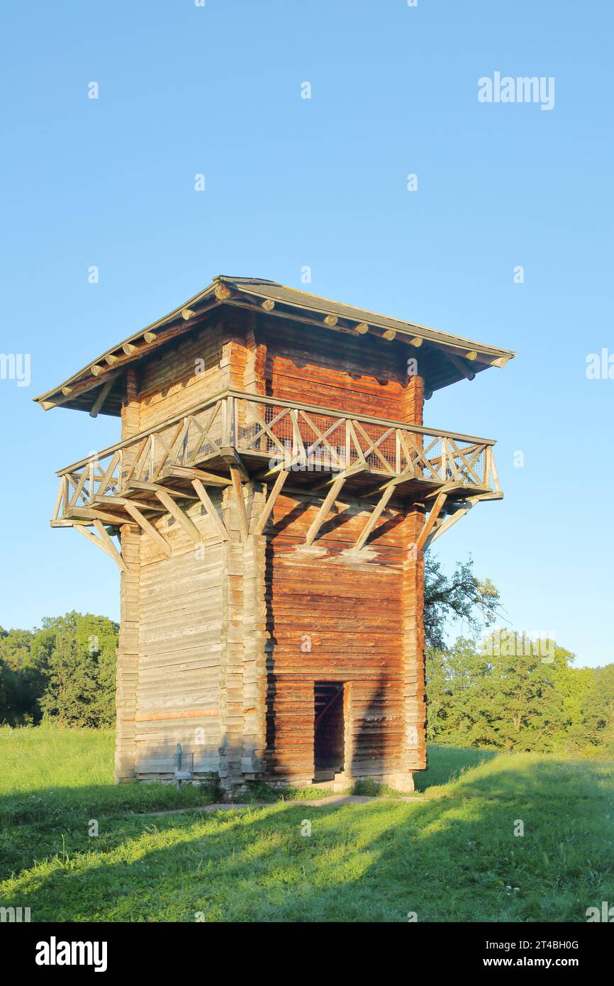 Reconstructed historical Roman tower on the Upper Germanic-Rhaetian ...