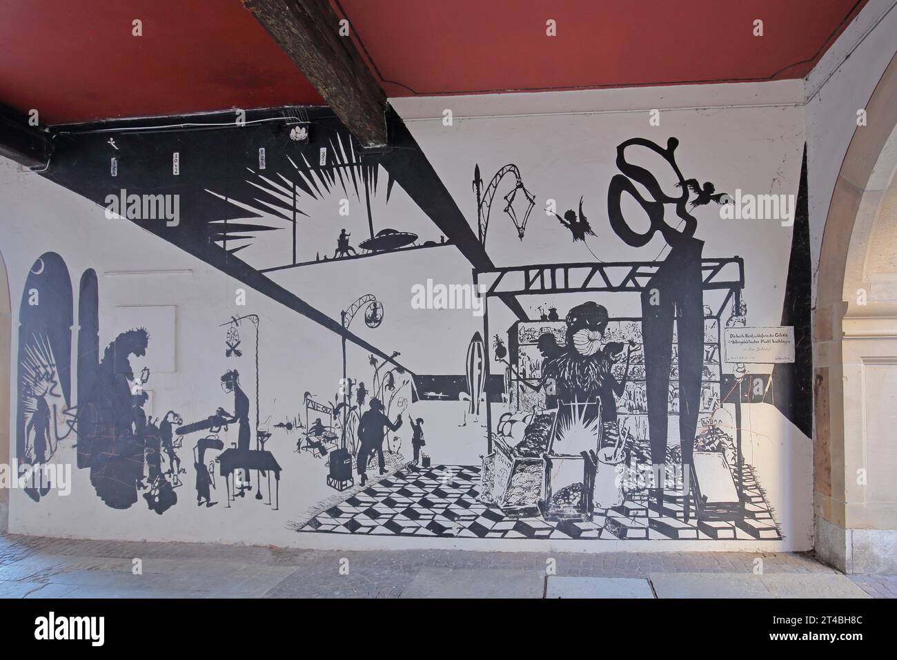 Mural by Henrik Schrat, homage to the artist Luise Duttenhofer, ground ...