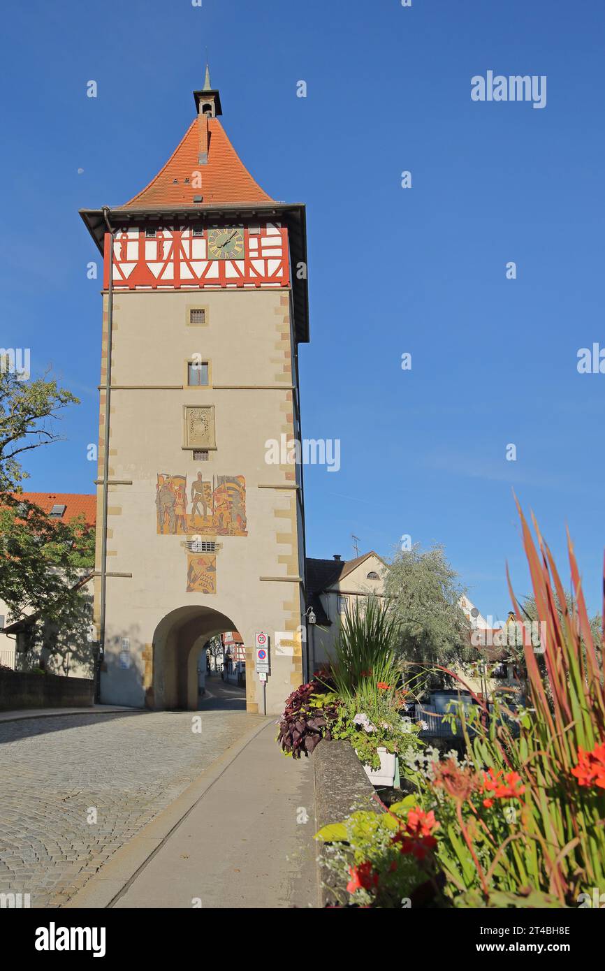 Historic Beinstein Gate built 1491, city tower, city gate, Waiblingen ...