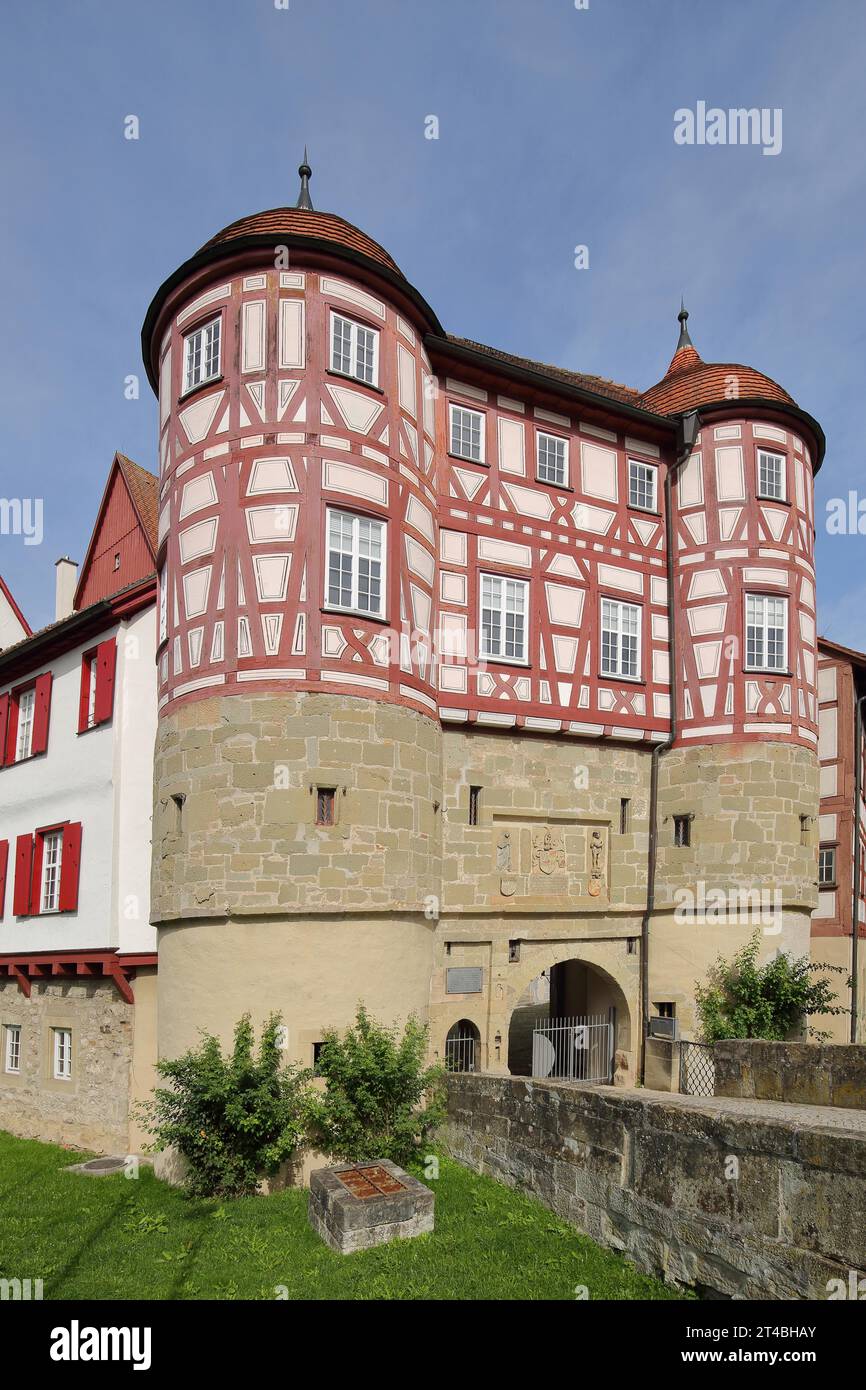 Entrance with twin towers to the Old Castle built 1480, Renaissance ...