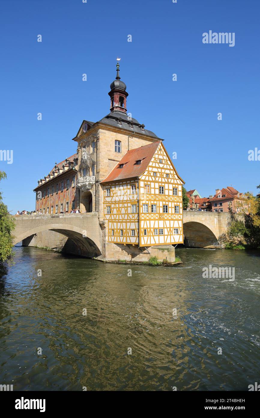 Historic Old Town Hall on the Regnitz with Upper Bridge, Stone Arch ...