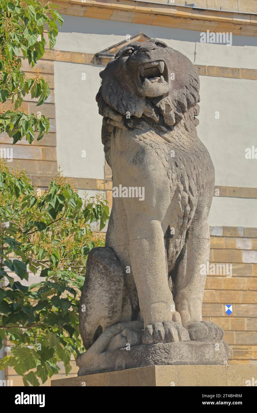 Monument with lion figure from 1936, Deutsches Tor, Landau in der Pfalz ...