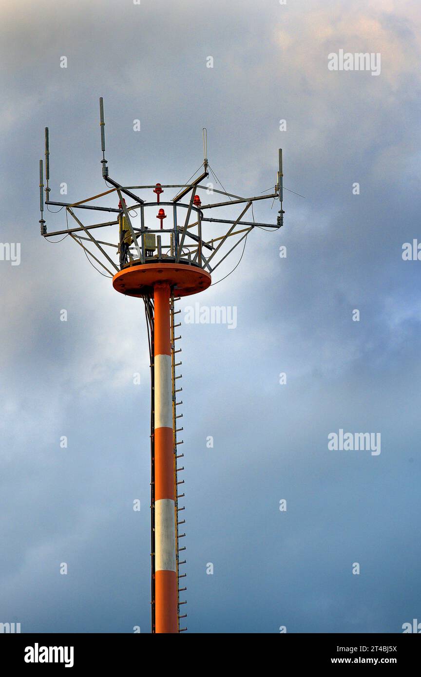 Antenna mast, Memmingen Airport, Allgaeu Airport, Memmingen, Allgaeu ...