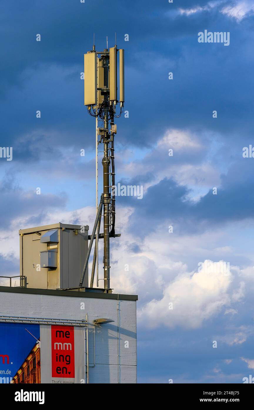 Antenna mast at Memmingen Airport, Allgaeu Airport, Memmingen, Allgaeu ...