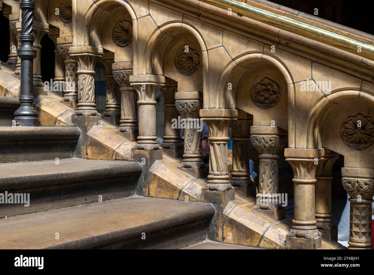 Staircase with animal depictions, large entrance hall, Natural History ...