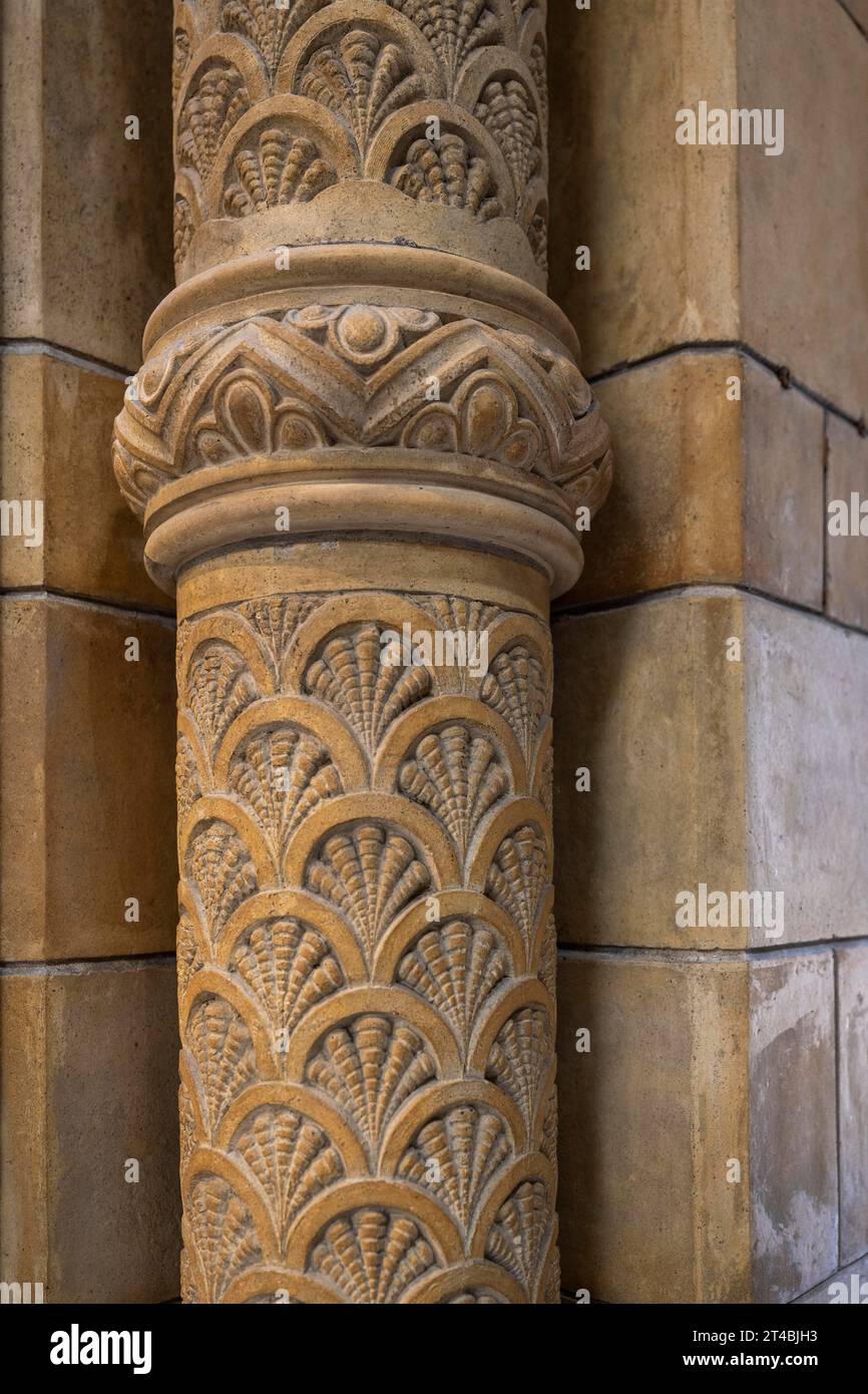 Column with shell relief depictions, large entrance hall, Natural ...