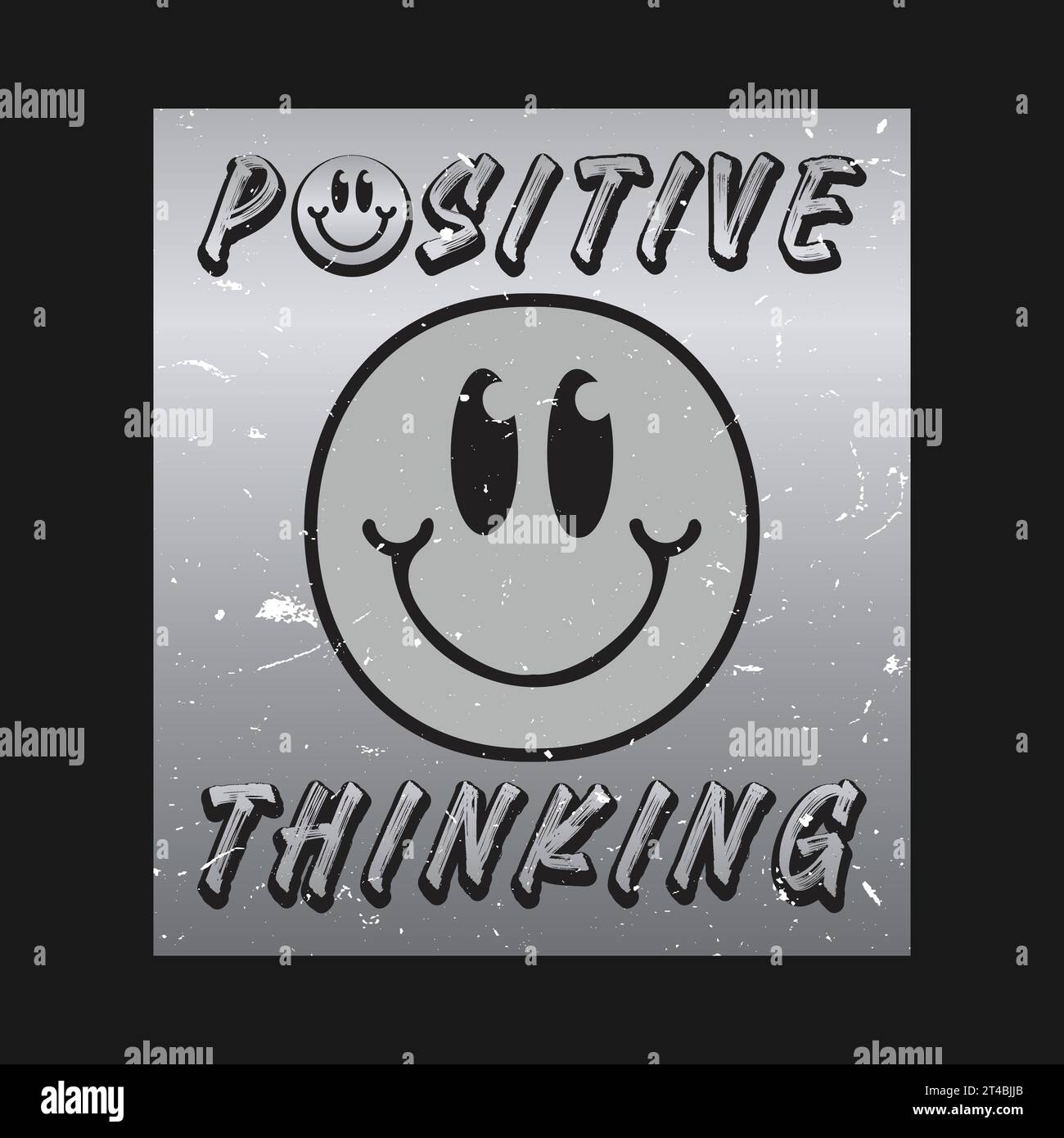Smile face emoji with positive thinking phrase. Positive quotes ...