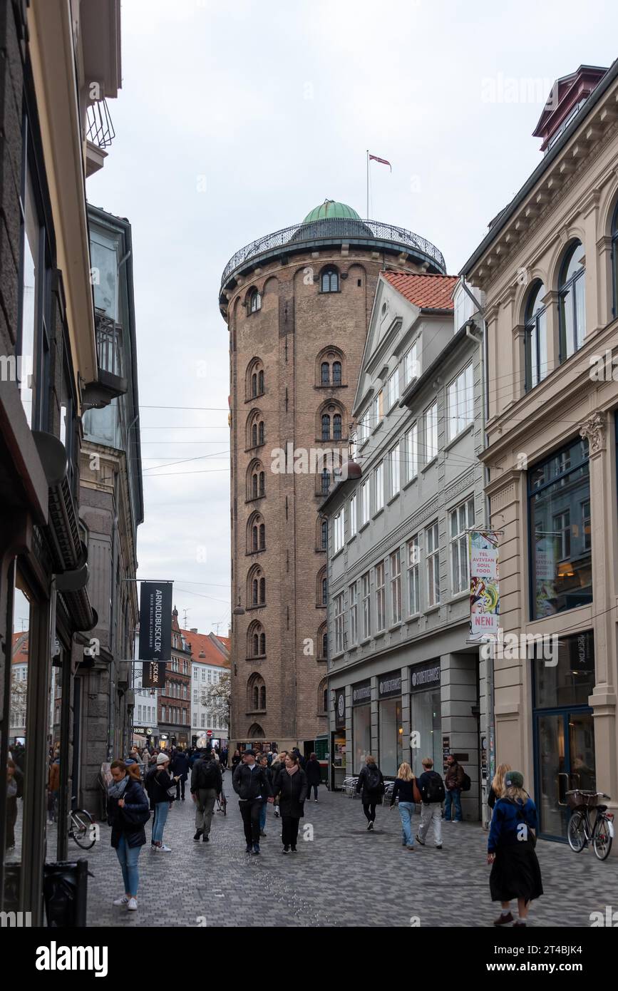 Round Tower, Rundetaarn, popular sight in Copenhagen, Denmark Stock ...