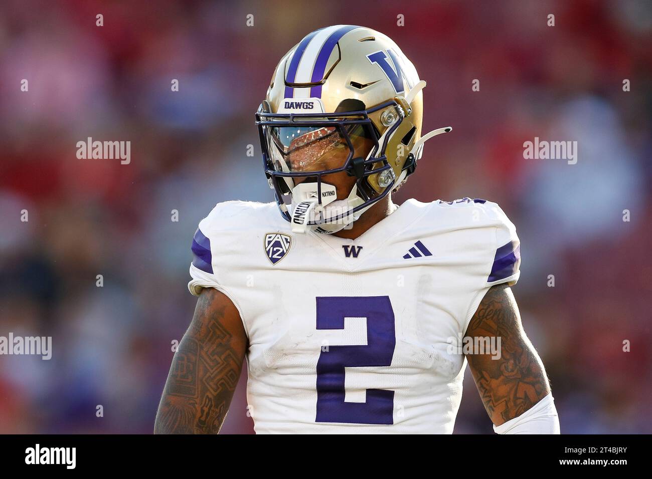 Washington Huskies wide receiver Ja'Lynn Polk (2) looks on in the first ...