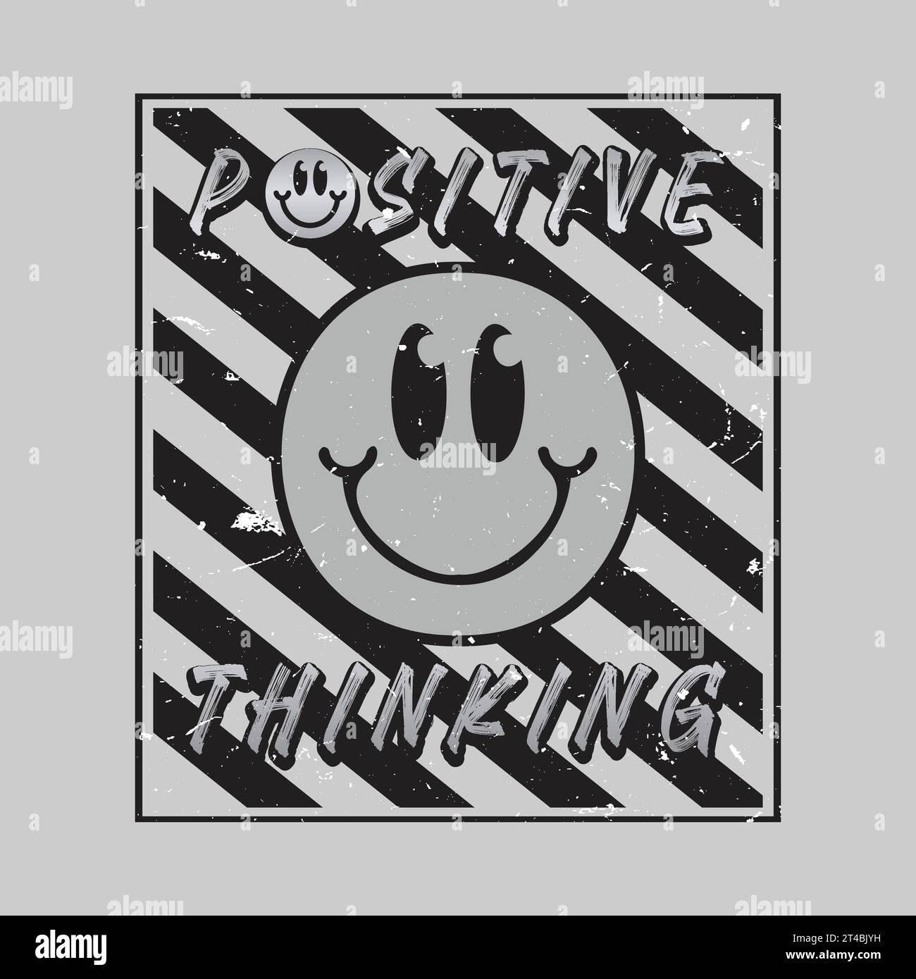 Smile face emoji with positive thinking phrase. Positive quotes ...