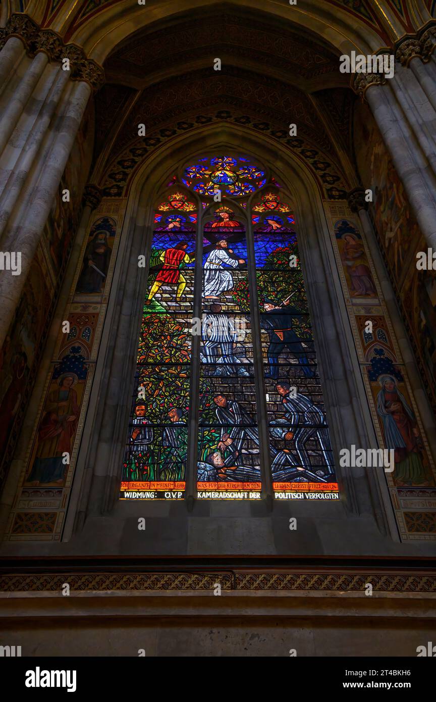Vienna, Austria. Interior of Votivkirche or Votive Church. Famous Neo ...