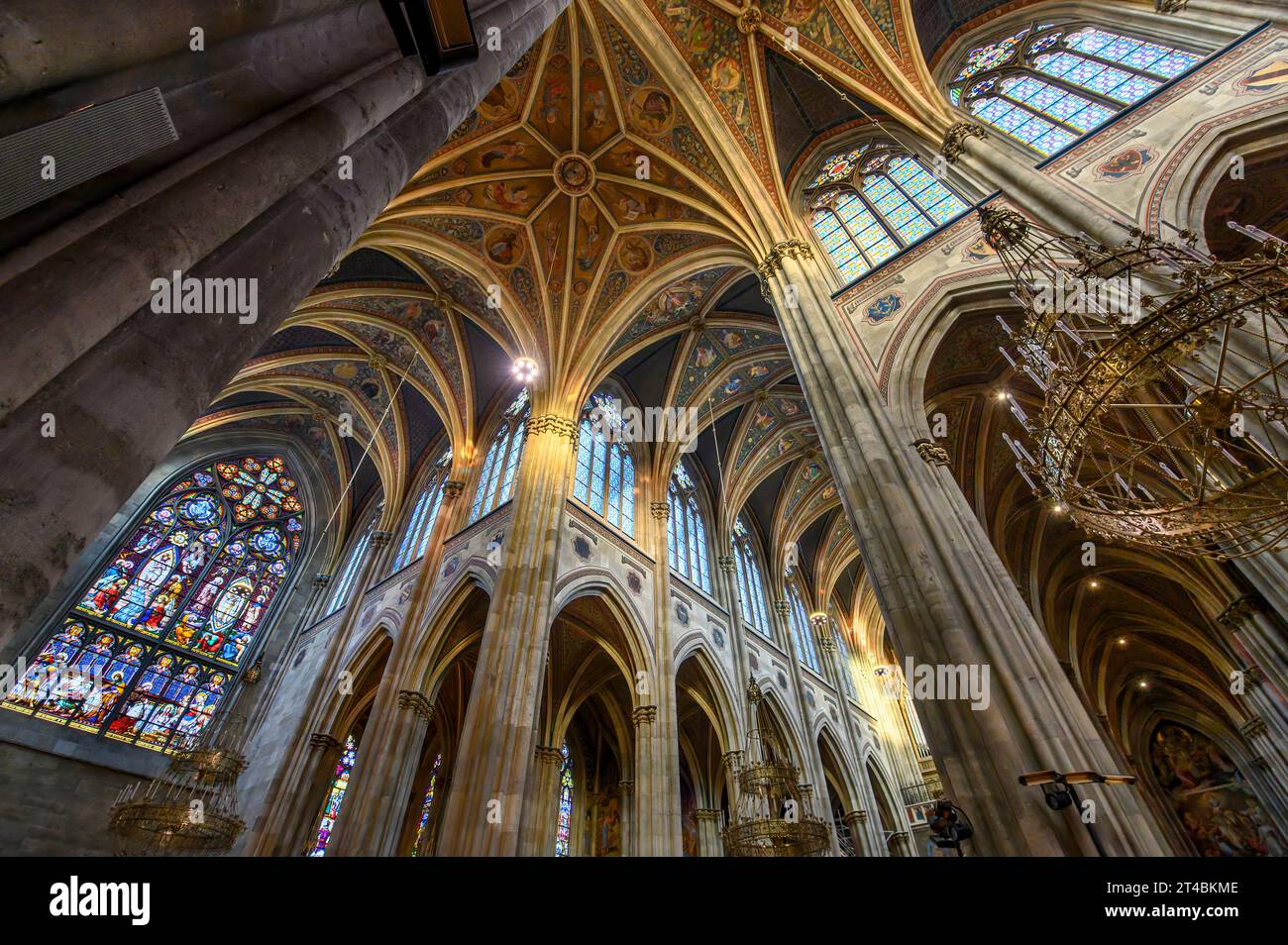 Vienna, Austria. Interior of Votivkirche or Votive Church. Famous Neo ...