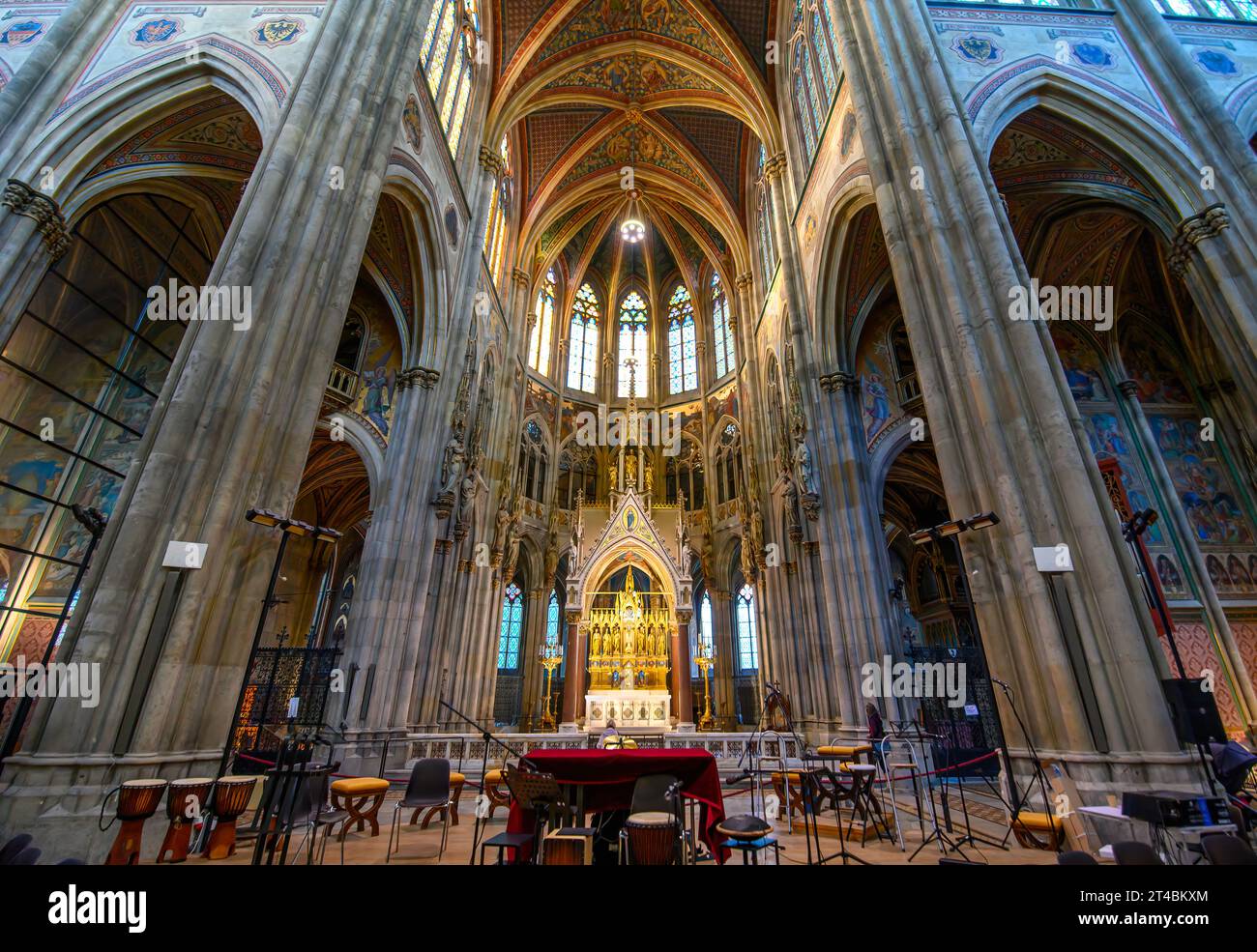 Vienna, Austria. Interior of Votivkirche or Votive Church. Famous Neo ...