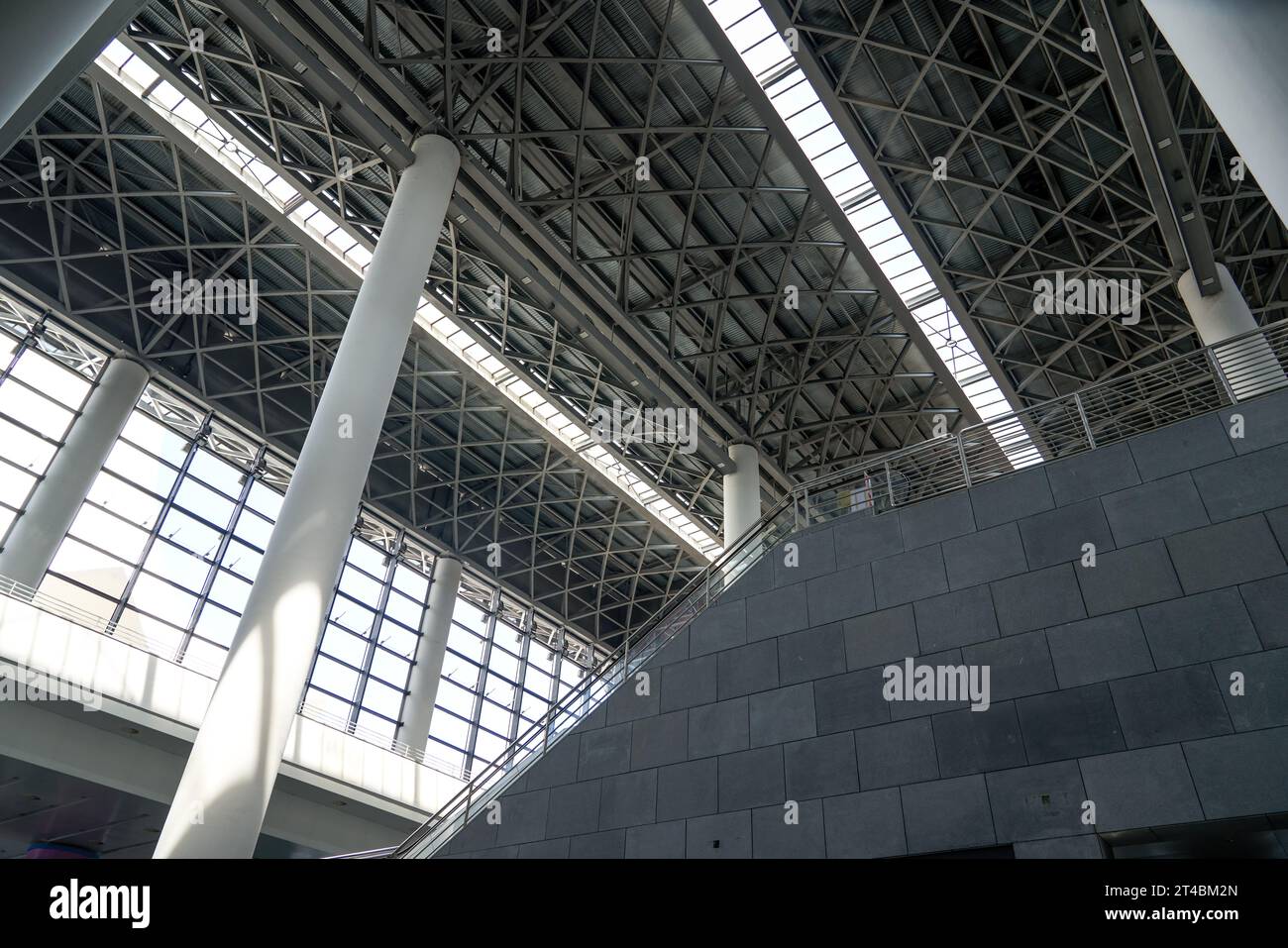 Interior view of the large exhibition hall at Nanning Convention and ...