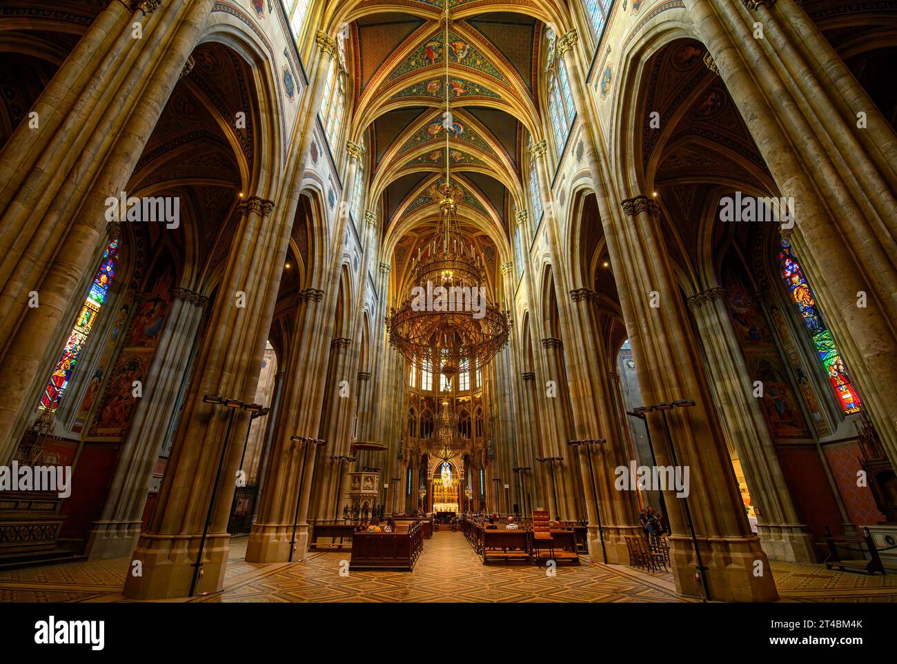 Vienna, Austria. Interior of Votivkirche or Votive Church. Famous Neo ...