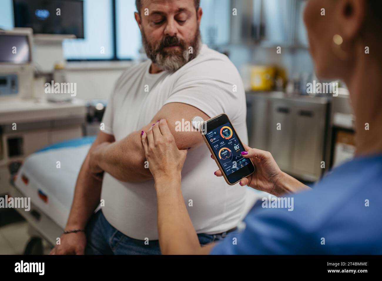 Glucose monitor obese patient hi-res stock photography and images - Alamy