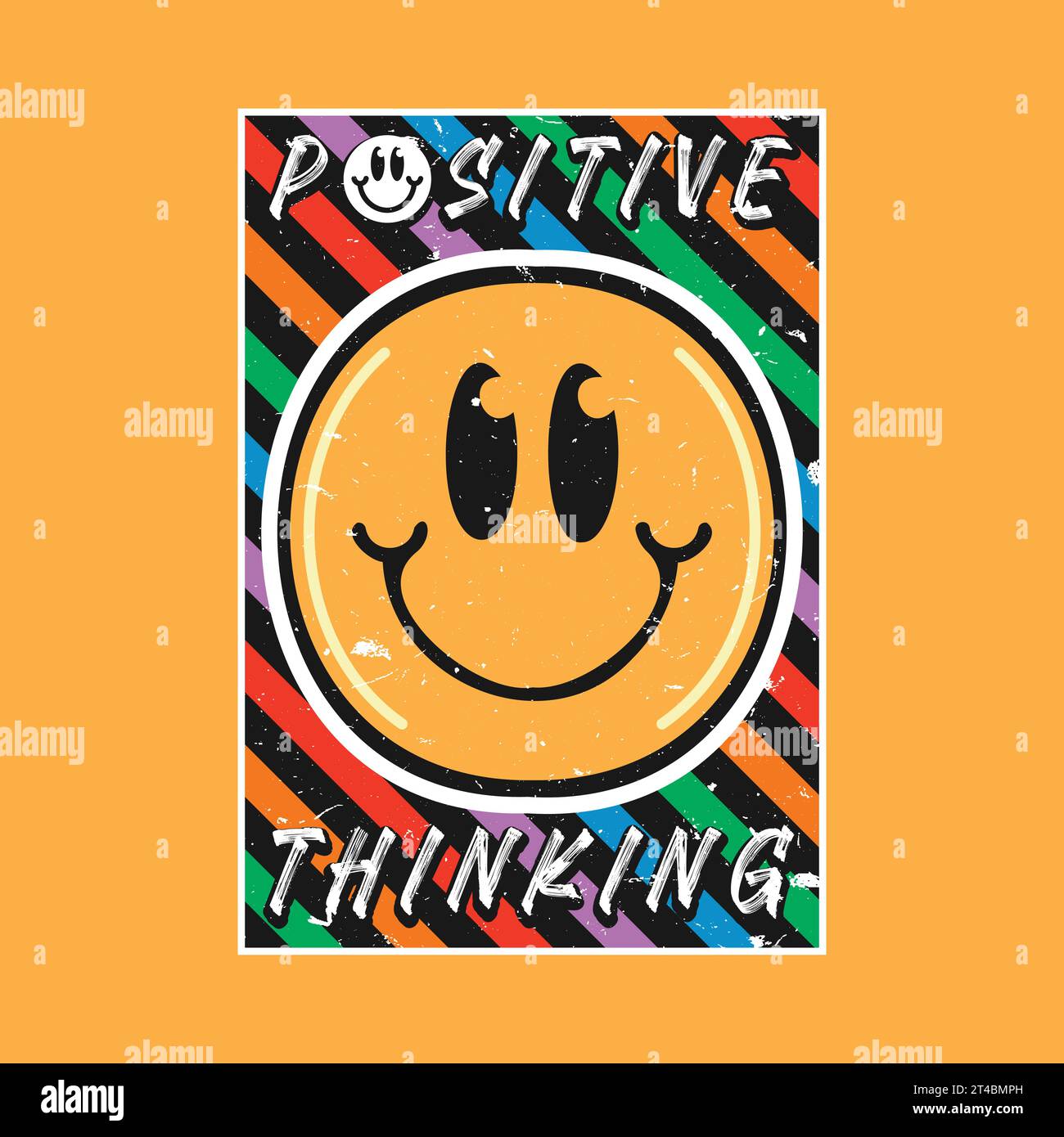 Smile face emoji with positive thinking phrase. Positive quotes ...