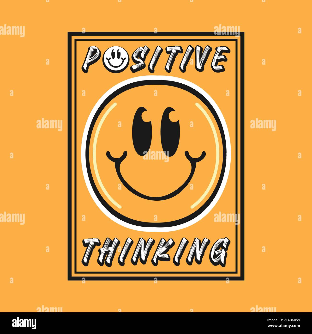 Smile face emoji with positive thinking phrase. Positive quotes ...