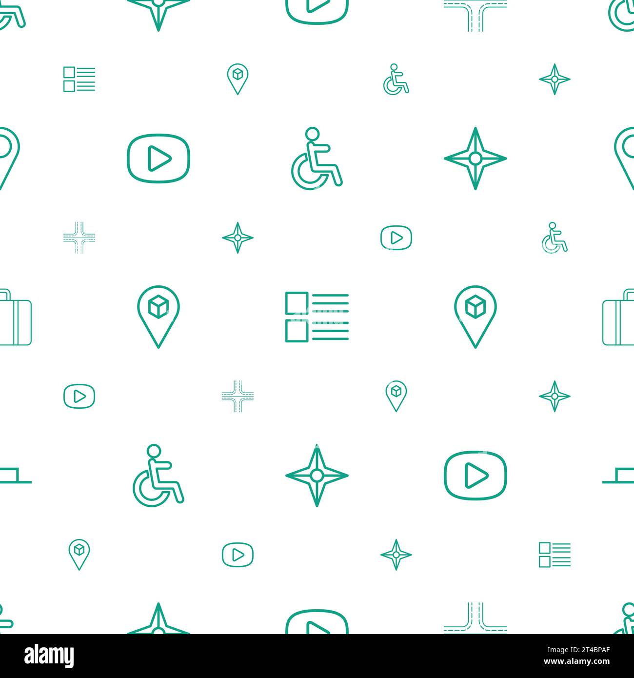 Navigation icons pattern seamless white background Stock Vector Image ...