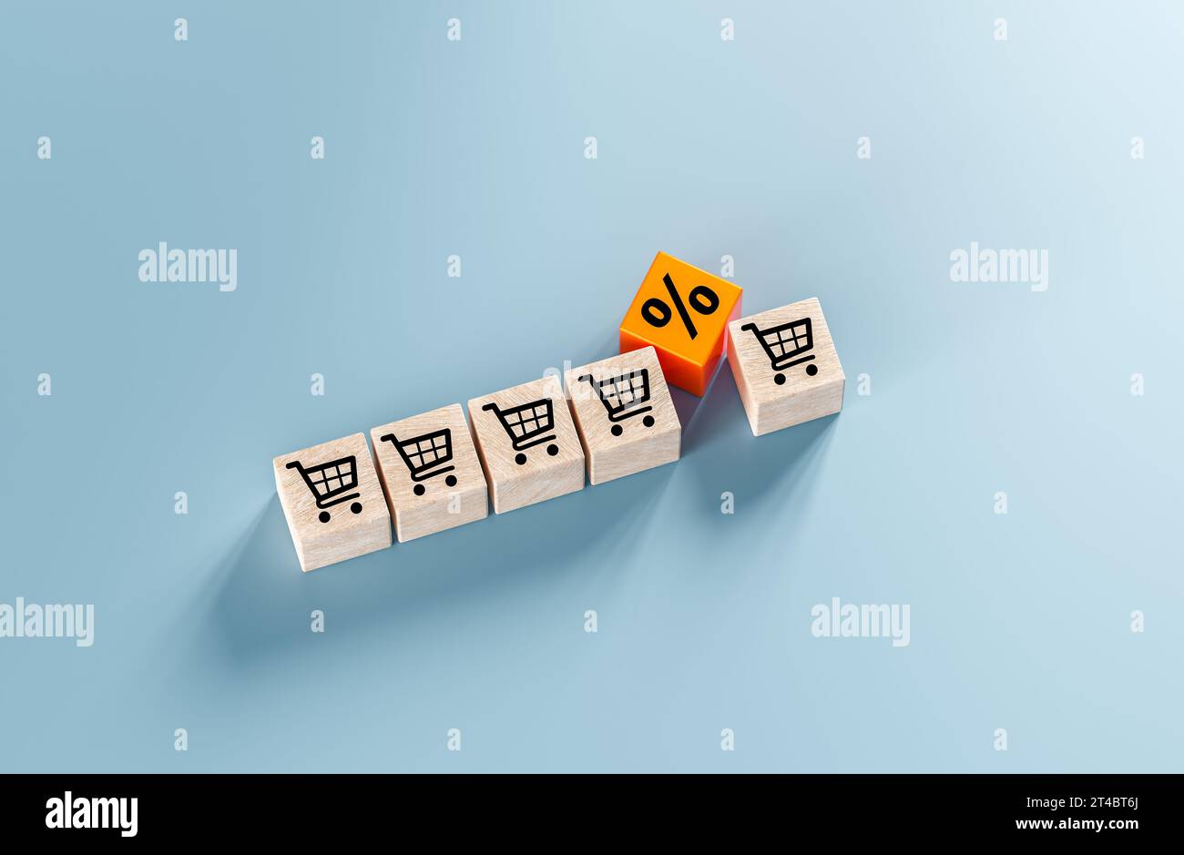 sale volume increase make business grow, wooden cube with icon graph ...