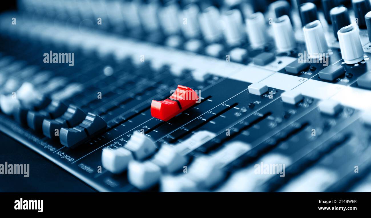 Detail of professional digital audio mixing system Stock Photo - Alamy