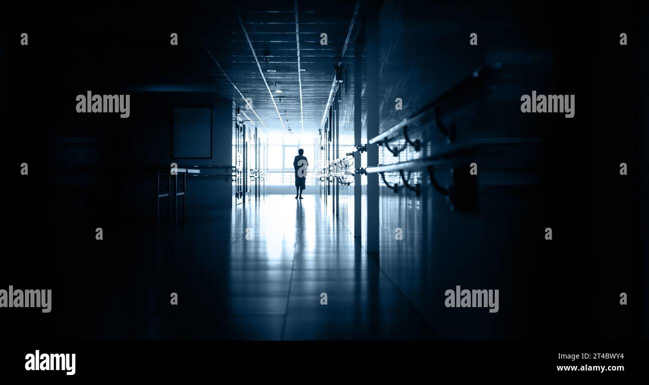 People walking in hospital corridor Stock Photo - Alamy