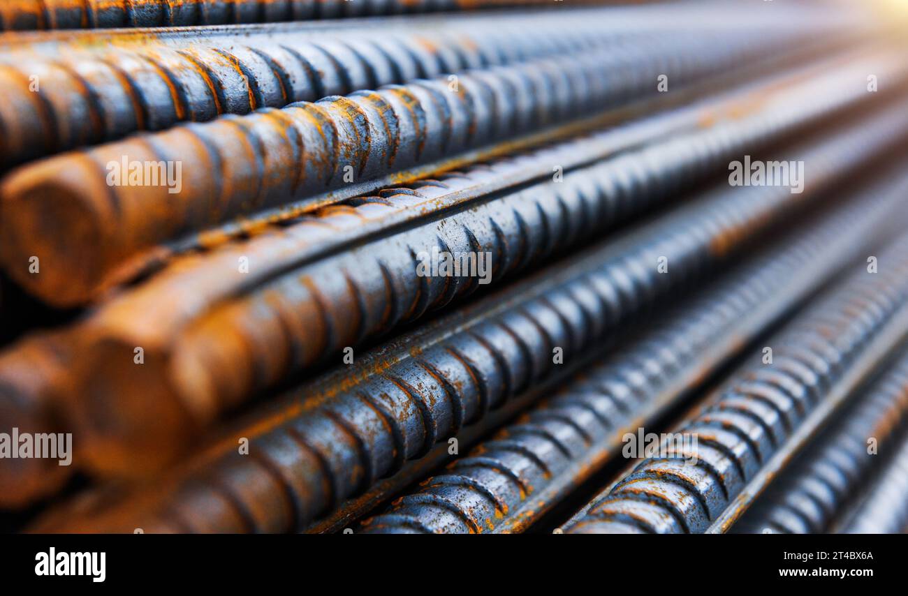 Steel rods or bars used to reinforce concrete Stock Photo - Alamy