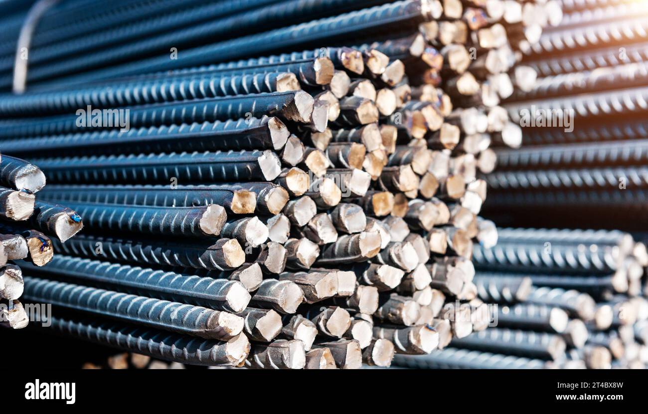 Steel rods or bars used to reinforce concrete Stock Photo - Alamy