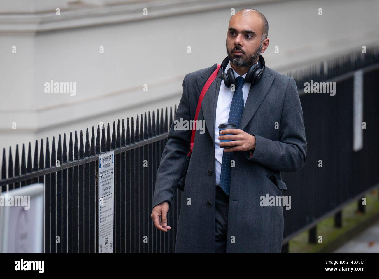 Imran Shafi, former private secretary to former Prime Minister Boris Johnson, arrives to give a ...