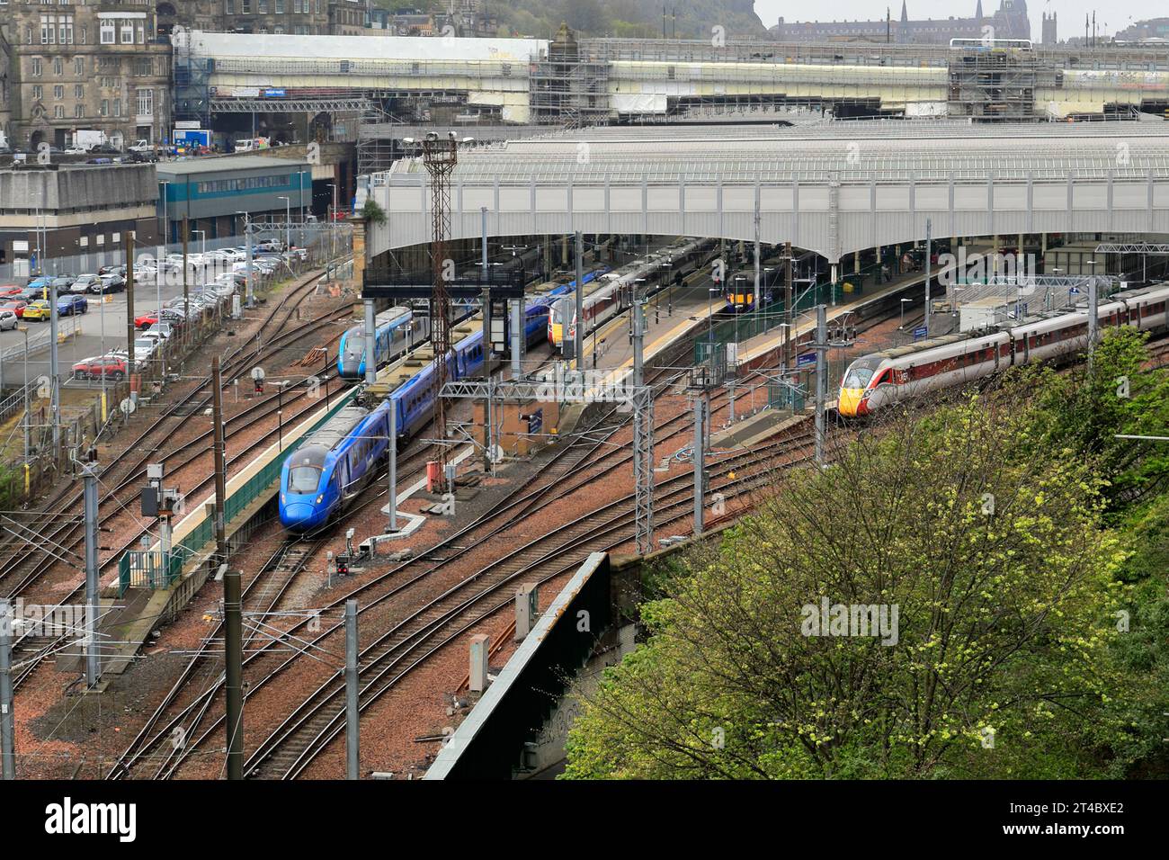 LUMO train at Edinburgh Waverley station; Edinburgh City, Scotland, UK ...