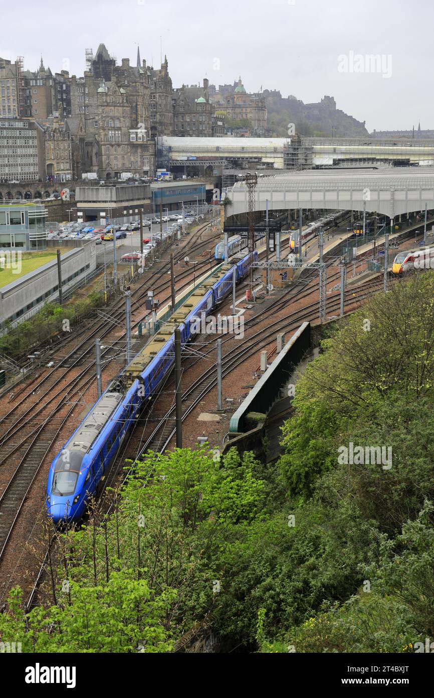LUMO train at Edinburgh Waverley station; Edinburgh City, Scotland, UK ...