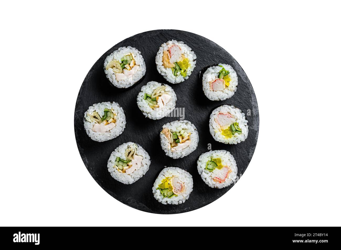 Korean style sushi Kimbap or gimbap made from steamed white rice ...