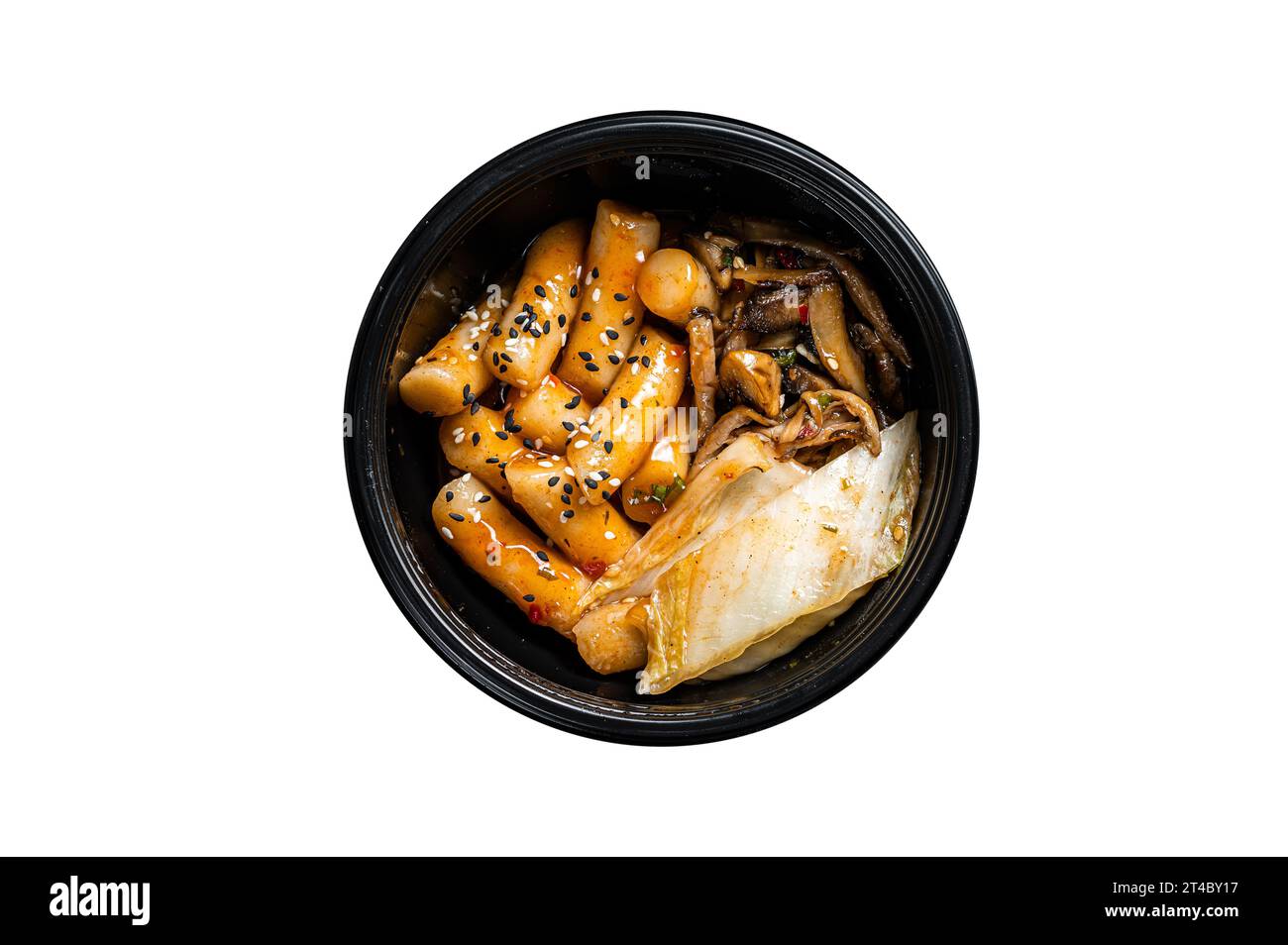 Korean street food Tteokbokki, Topokki fried rice cake stick in spicy ...