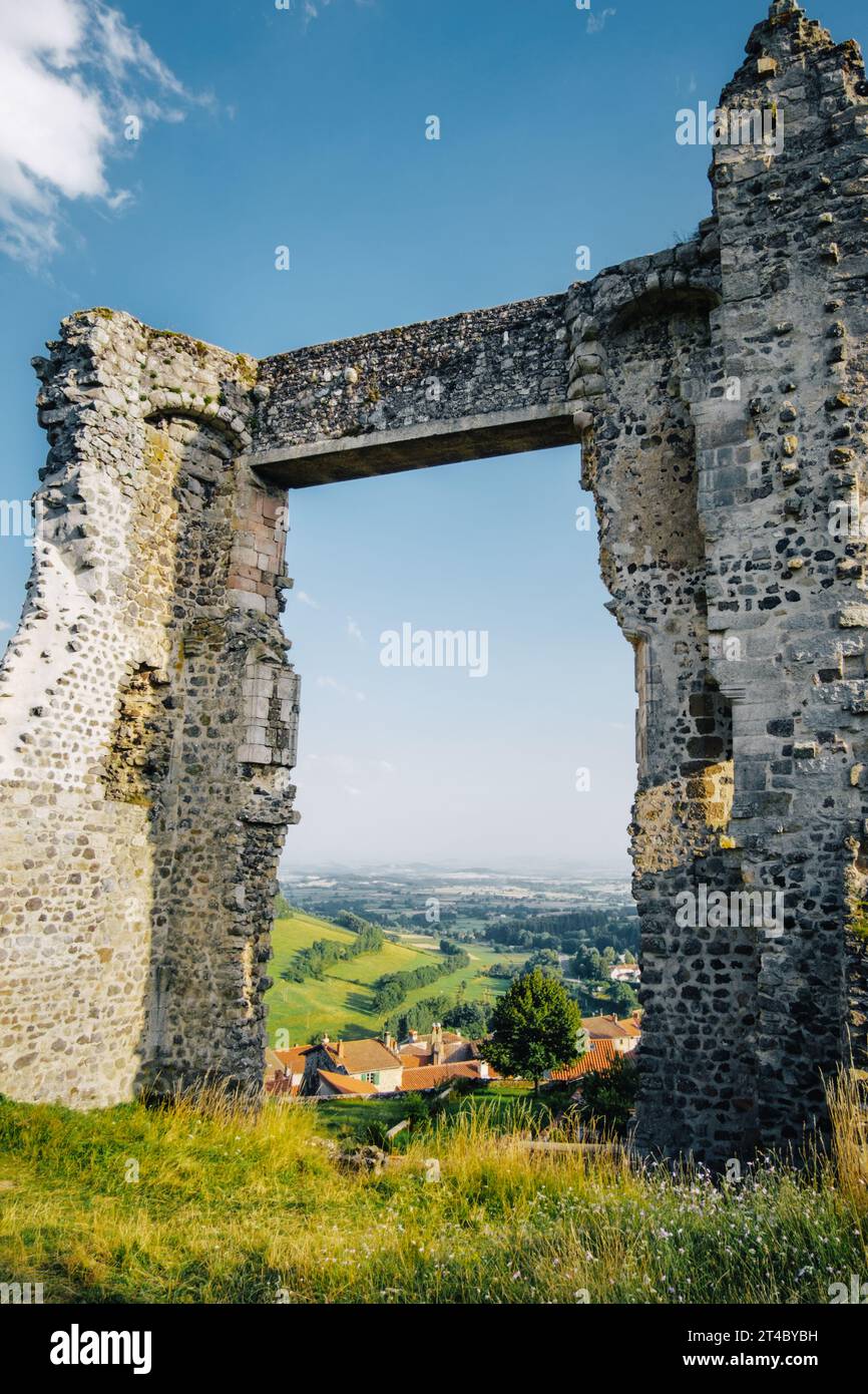 The remains of the Allegre medieval castle, also called the "Potence ...