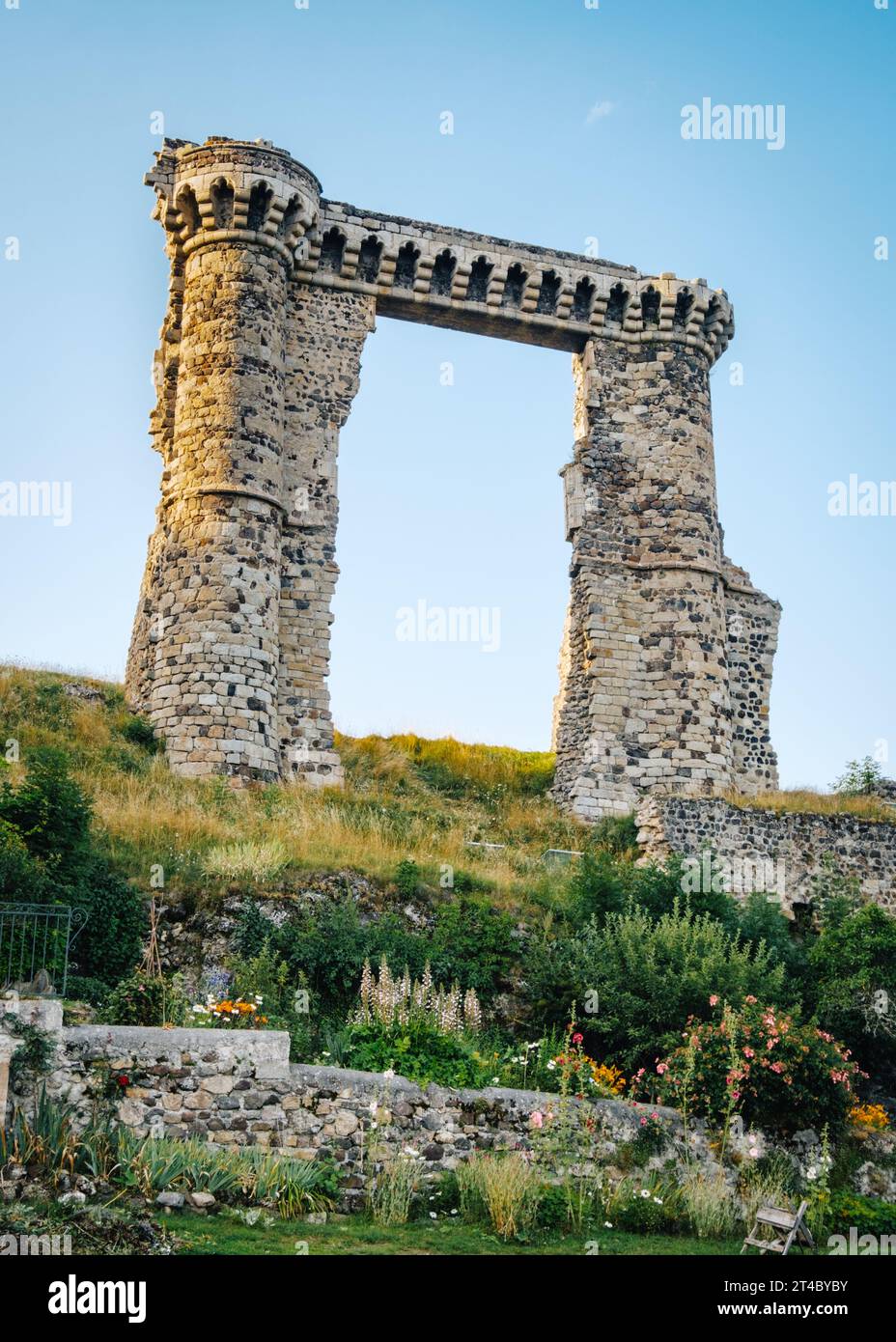 The remains of the Allegre medieval castle, also called the "Potence ...