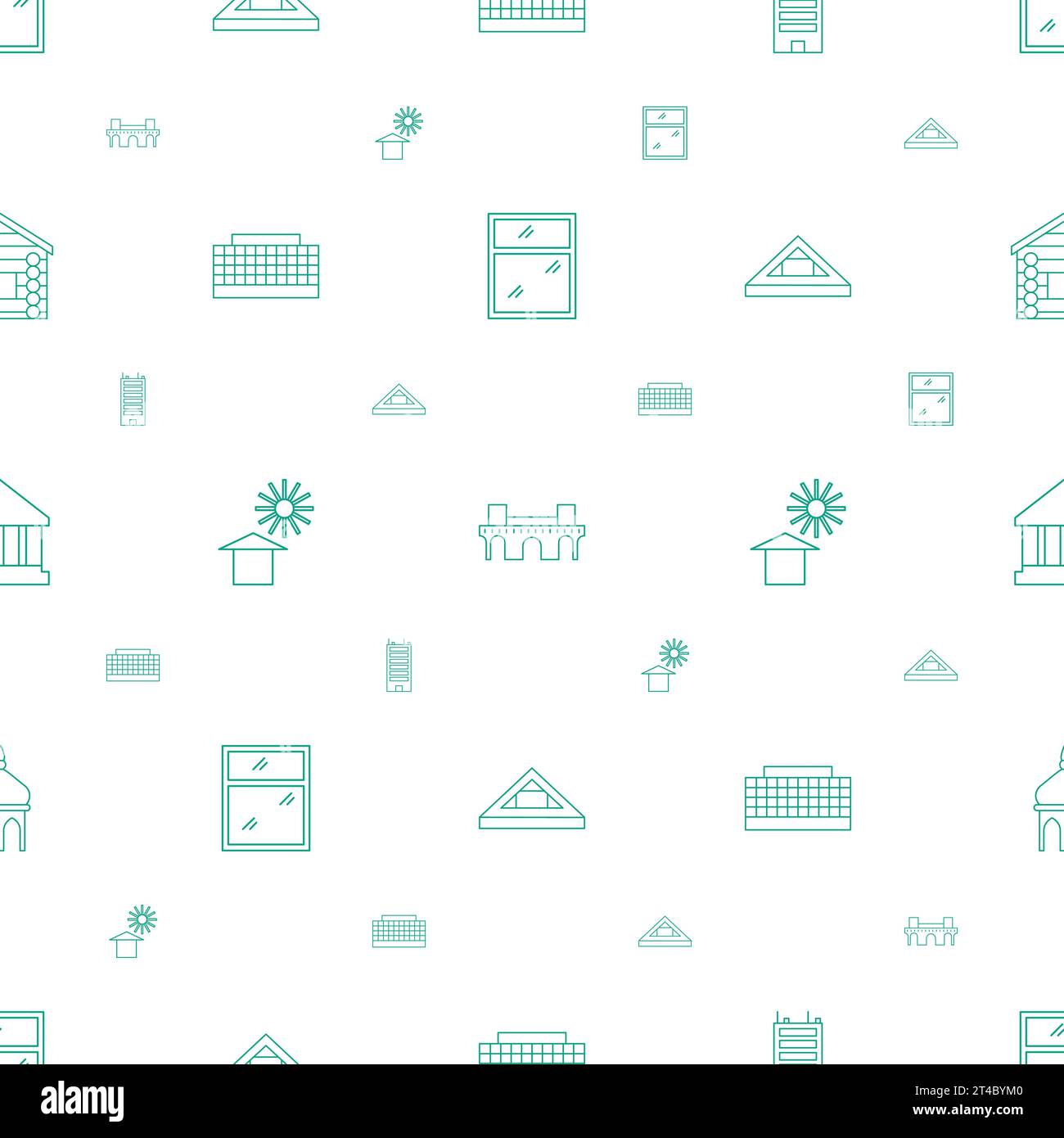 Building icons pattern seamless white background Vector Image Stock ...