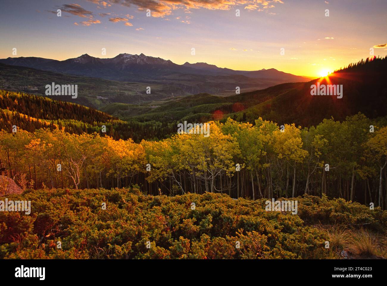 sunset from Sheep Creek trail near Telluride, Colorado Stock Photo - Alamy