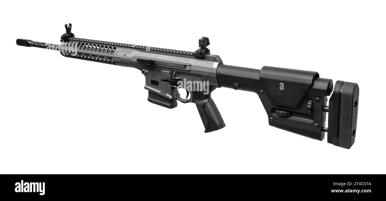 Modern automatic rifle isolated on white background. Weapons for police ...