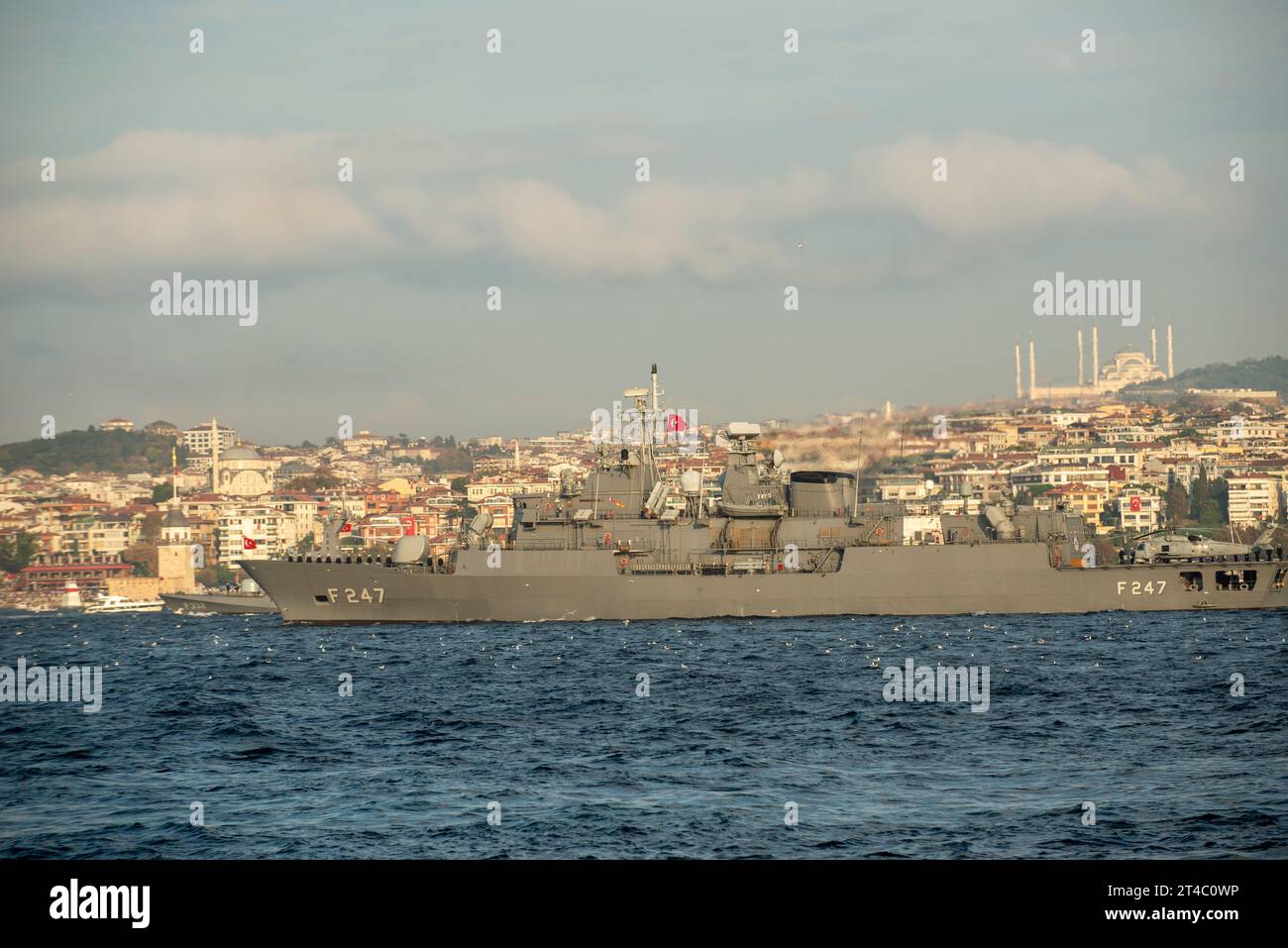 TCG Kemalreis (Barbaros/MEKO Class) frigate passing through the ...