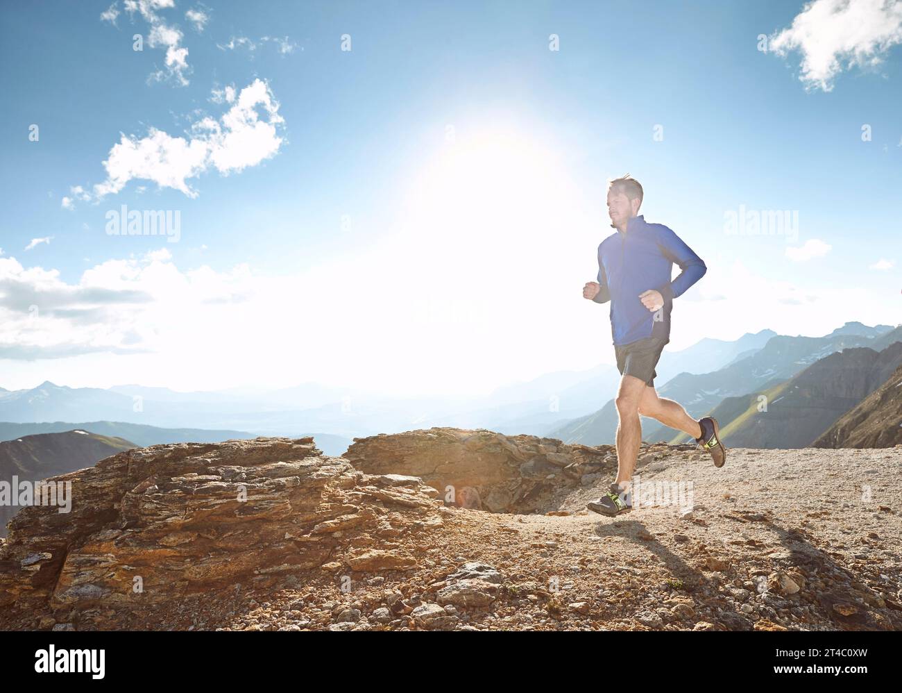 Ultra runner, Ben Clark trail running in the San Juan Mountains high ...