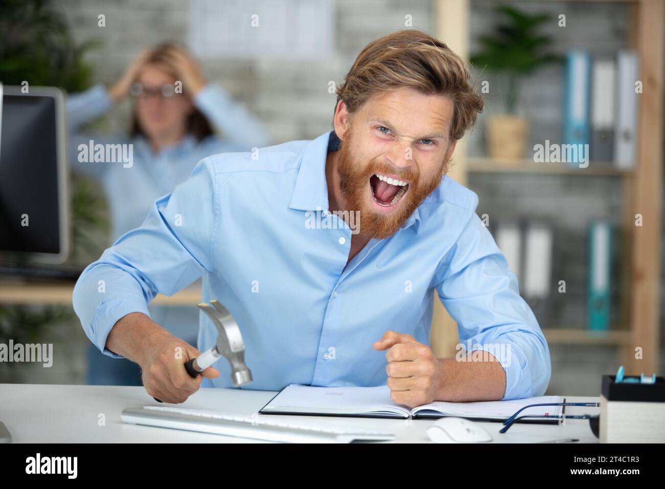 Desperate insane corporate businessman hi-res stock photography and ...