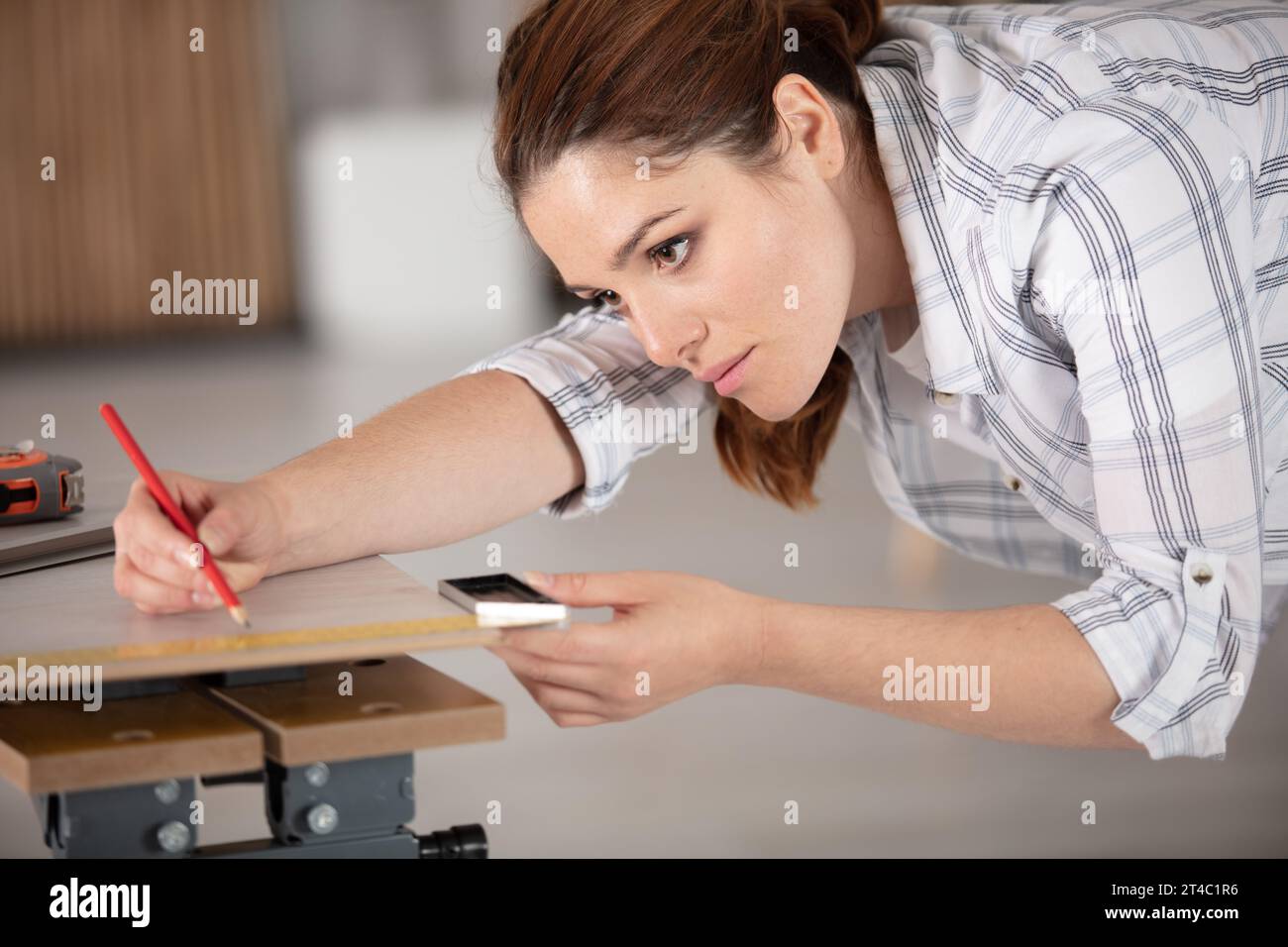 young woman drafting sketch with pencil Stock Photo - Alamy