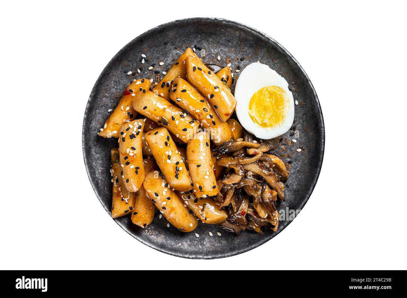 Korean Tteokbokki, Topokki fried rice cake stick in Hot and spicy sauce ...