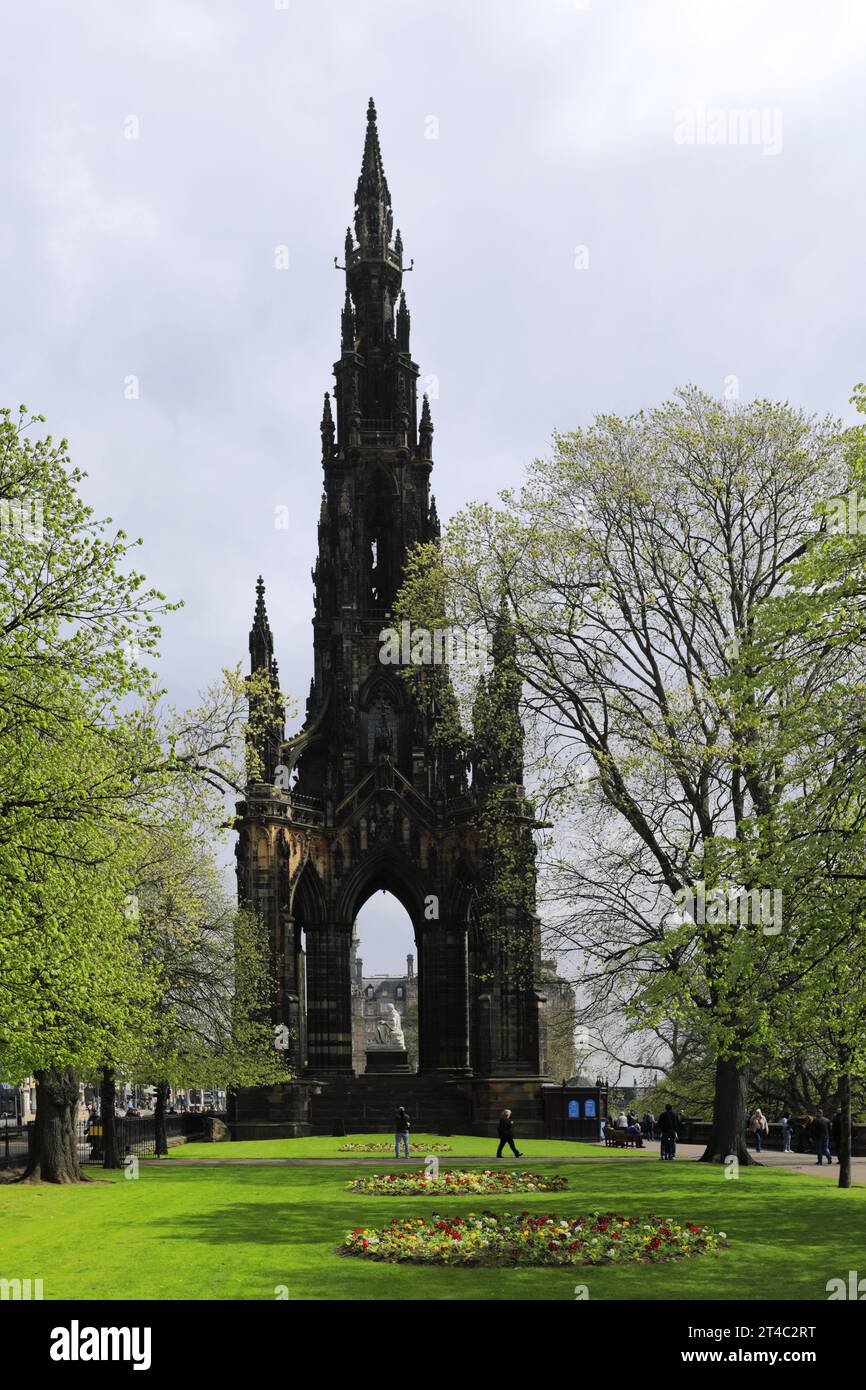 The Sir Walter Scott Monument in Princes Street Gardens, Edinburgh ...