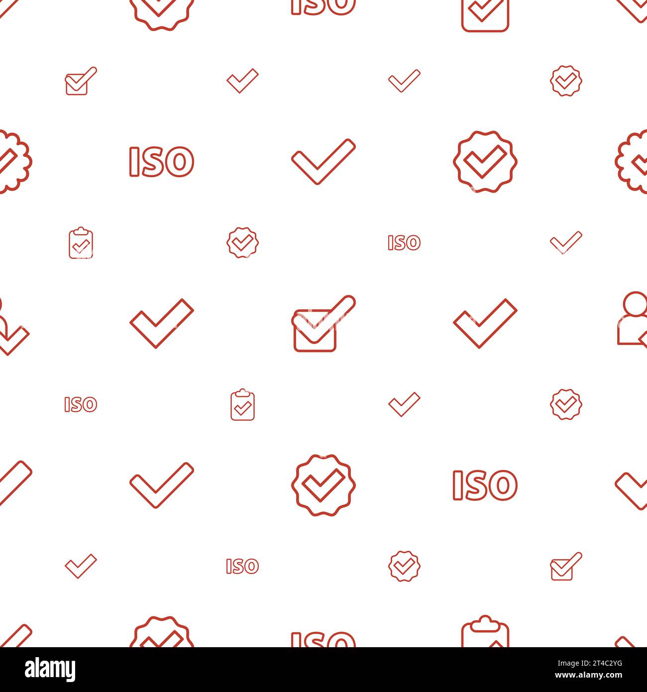 Approved icons pattern seamless white background Vector Image Stock ...