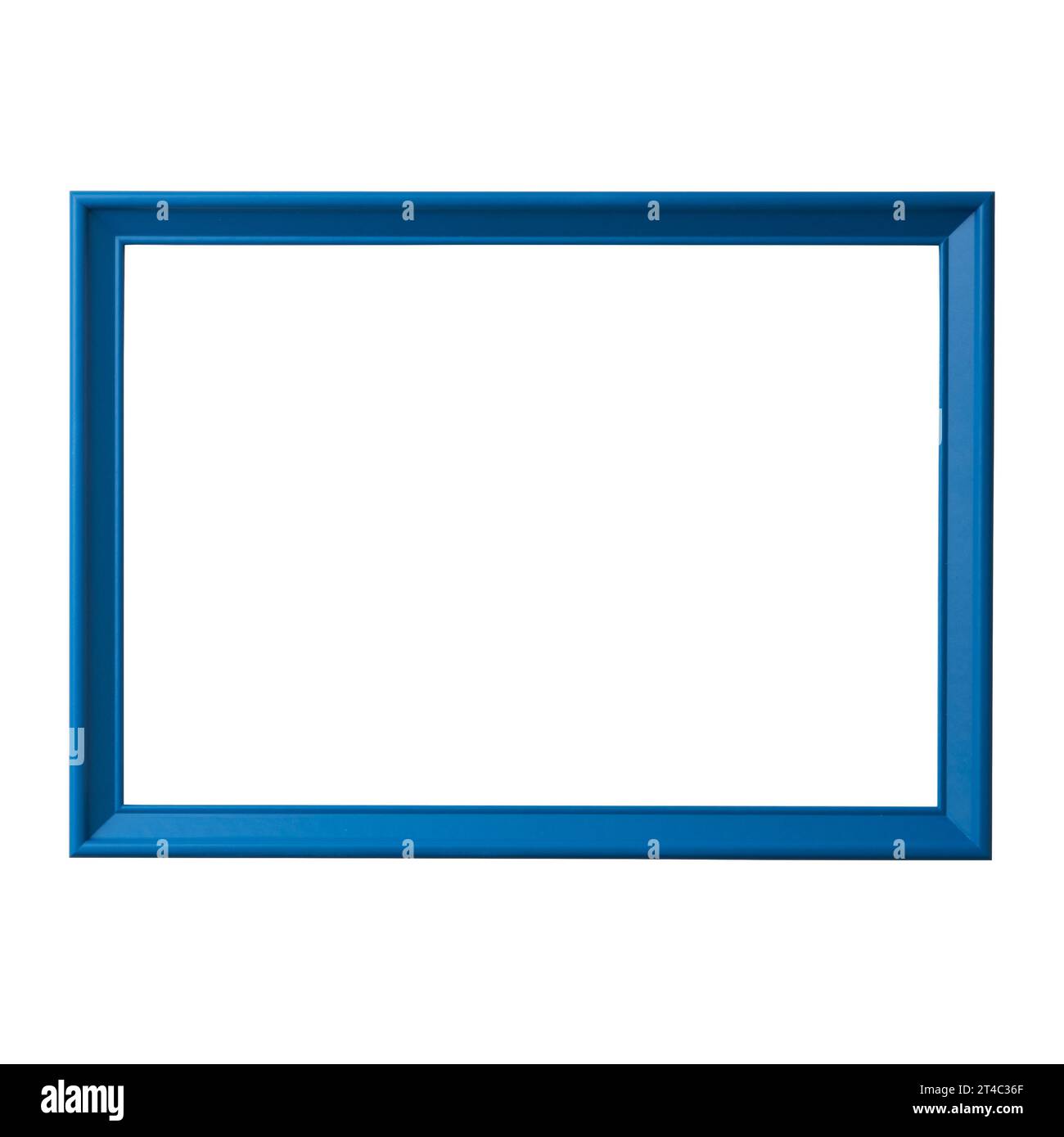 Blue blank picture frame, realistic horizontal picture frame. Empty ...
