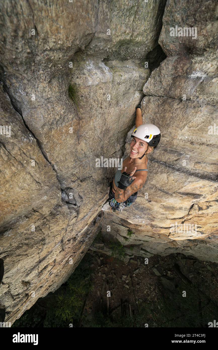 Female Rock Climber - Gunks NY Stock Photo - Alamy