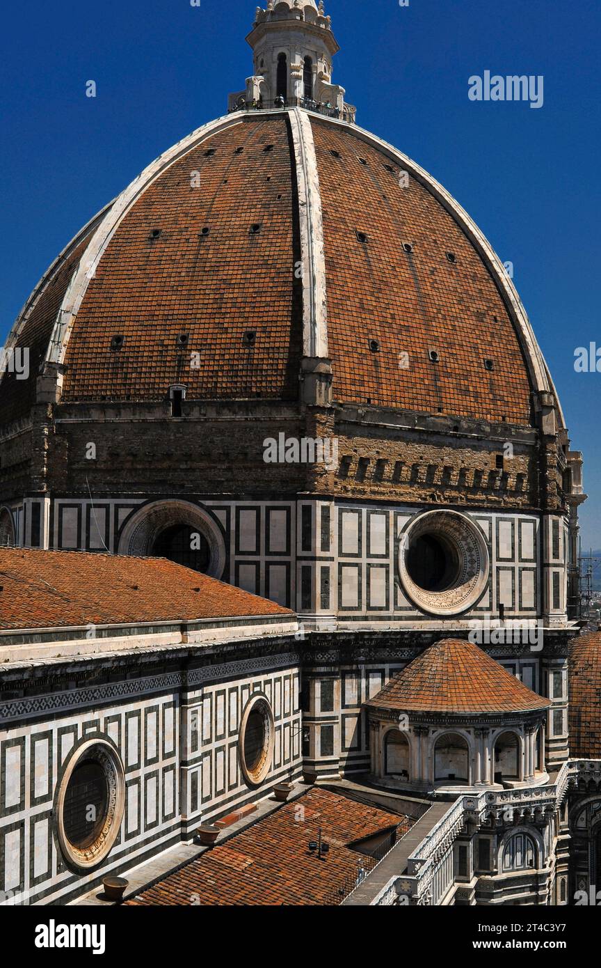 Florence Cathedral in Tuscany, Italy, begun in 1296 to a design by ...