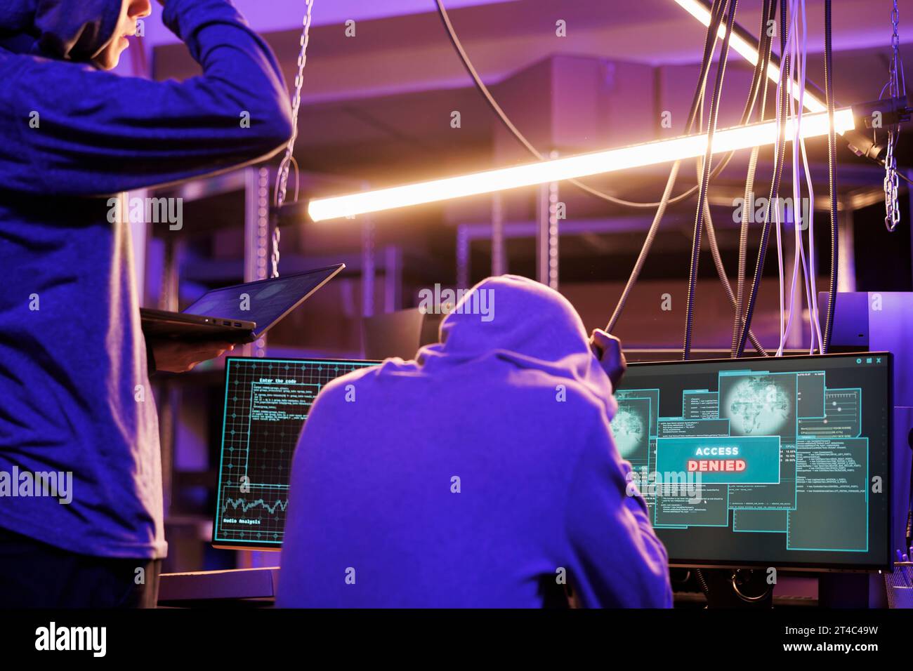 Upset hackers getting access denied message while hacking network ... Upset hackers getting access denied message while hacking network ...